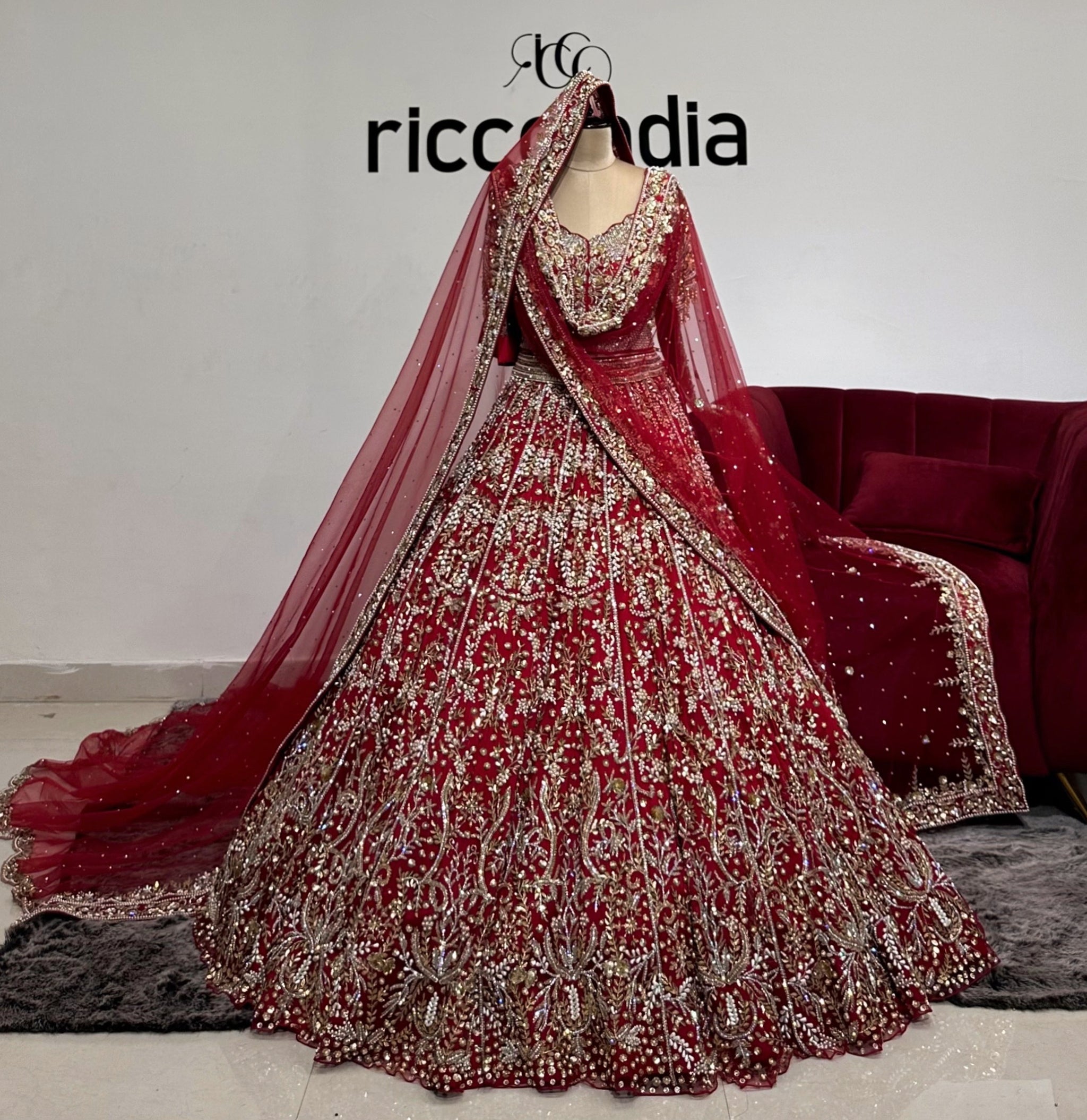 Custom Pearl and dabka work gown – Ricco India