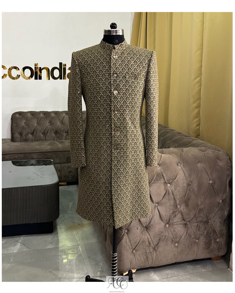 GREEN SHERWANI – Ricco India