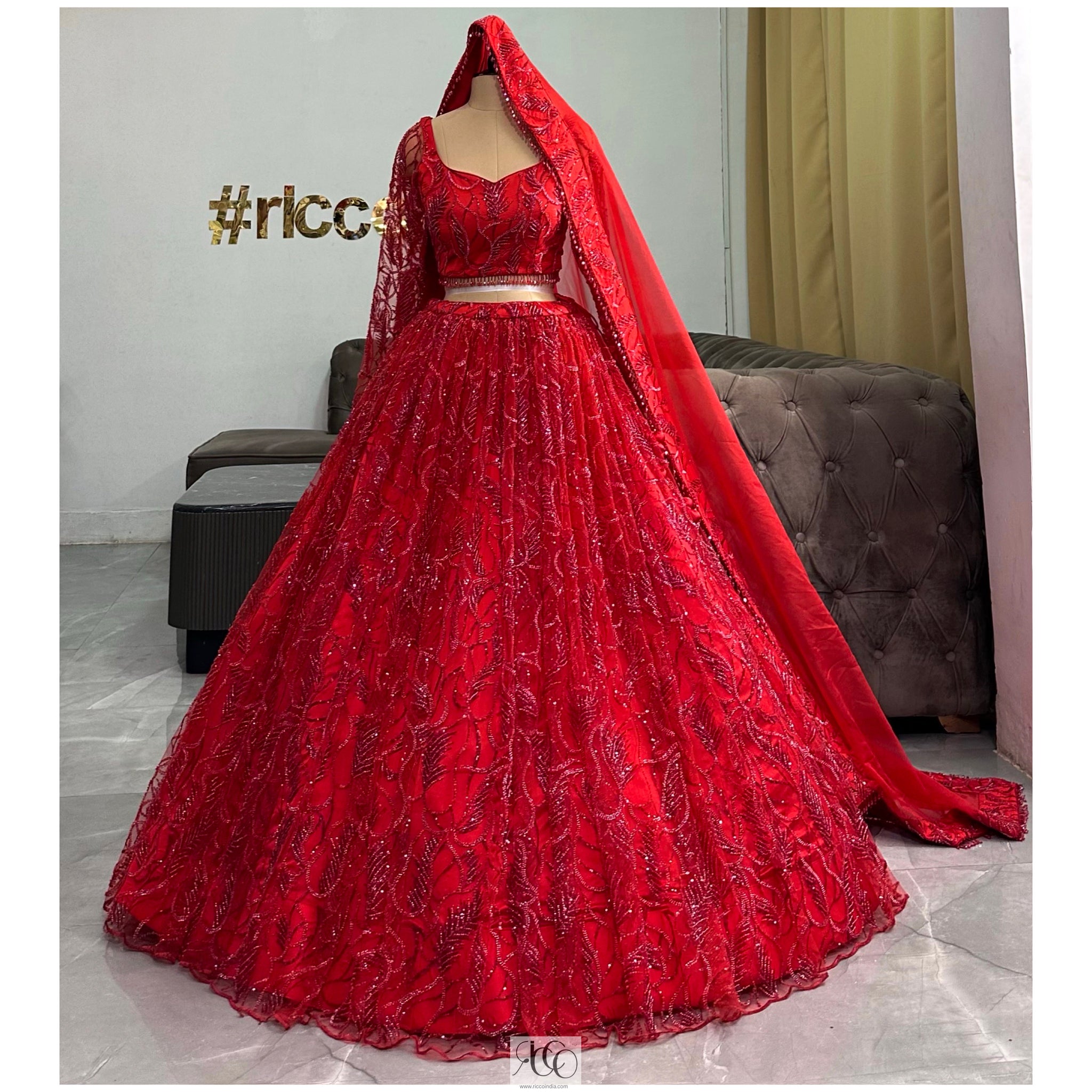 Ball gown benarsi bridal Lehenga – Ricco India