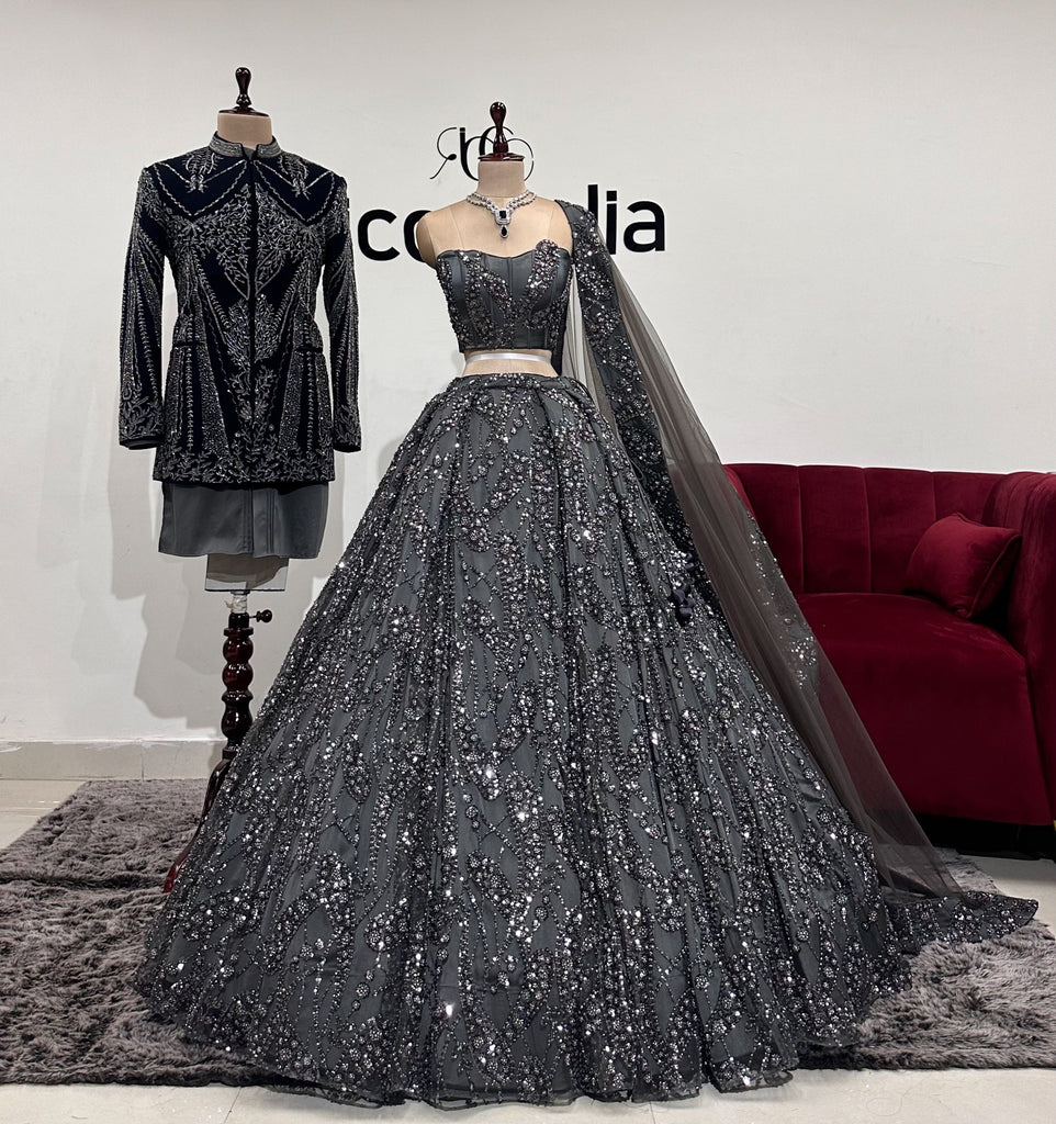 GREY BRIDE & GROOM SET – Ricco India