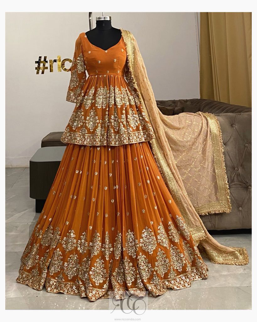 PEPLUM STYLE RUSTIC LEHENGA – Ricco India