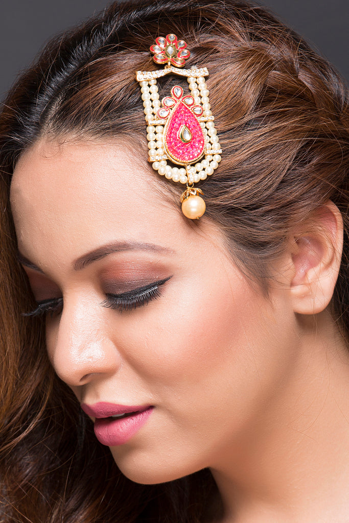 Pearl Paasa With Pink Stones – Ricco India